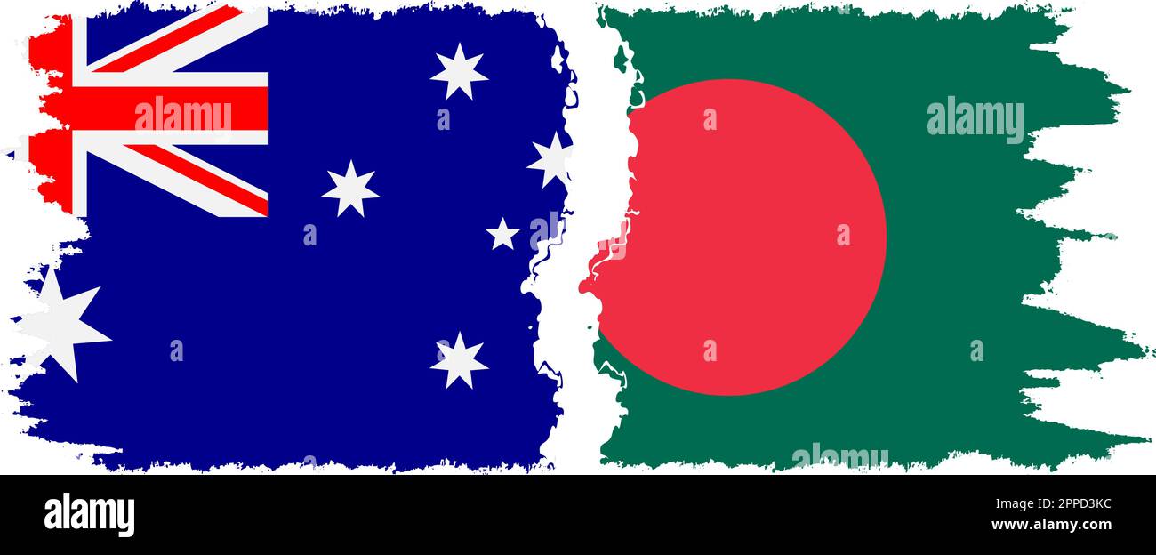 Bangladesh and Australia grunge flags connection, vector Stock Vector ...