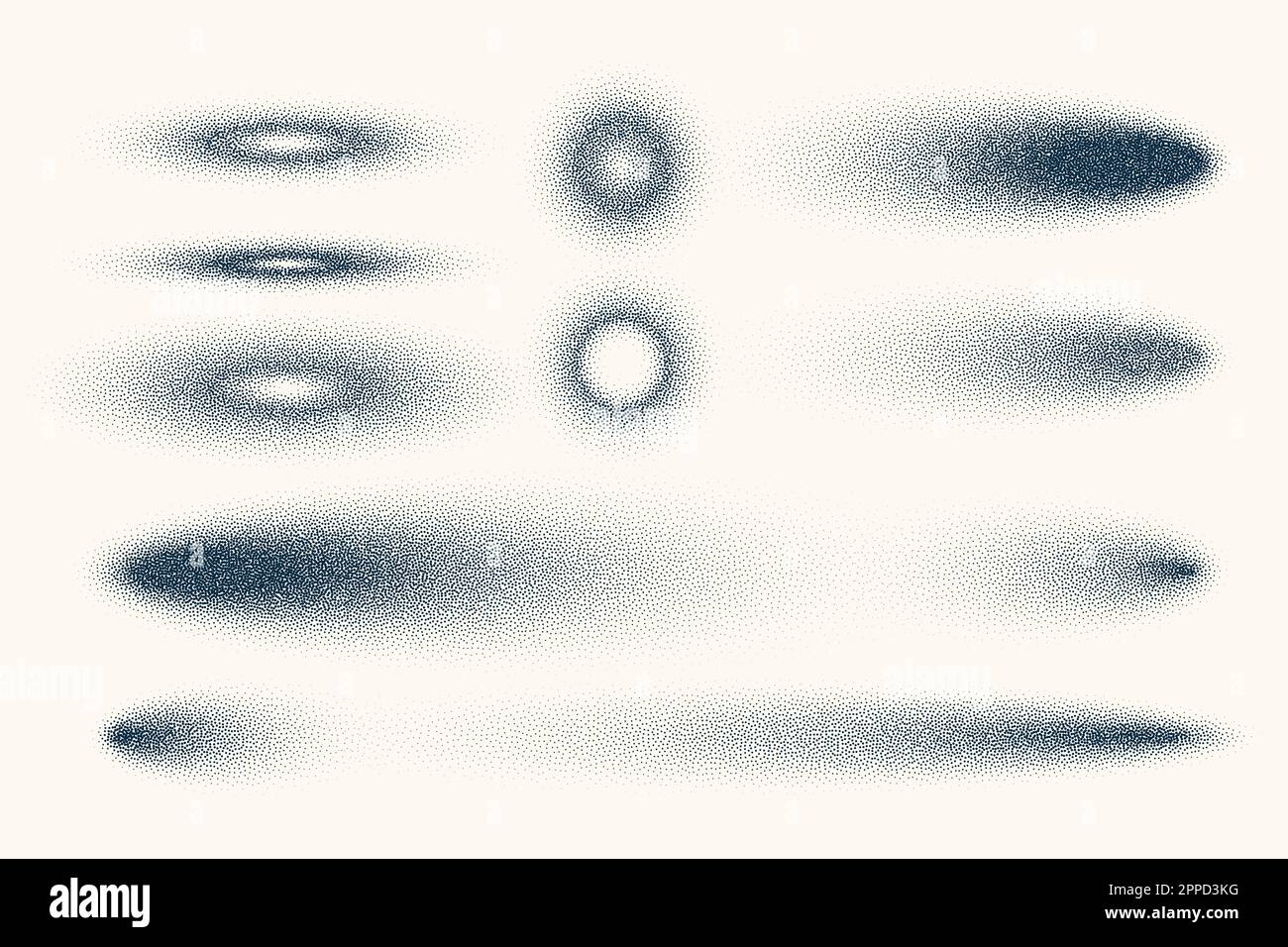 Stipple shadows set, vintage dotted design elements. Fading gradient ...