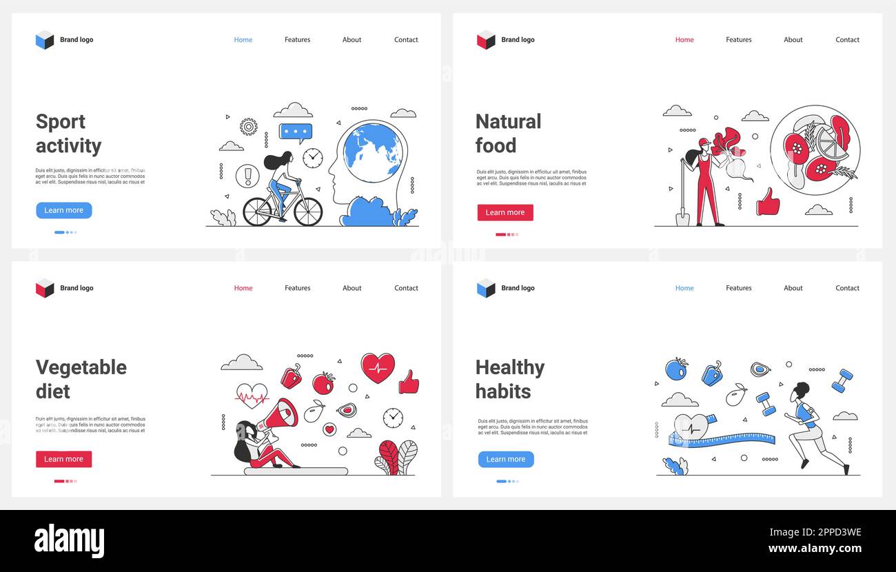 Healthy habits and lifestyle, sports activity, diet and natural food ...