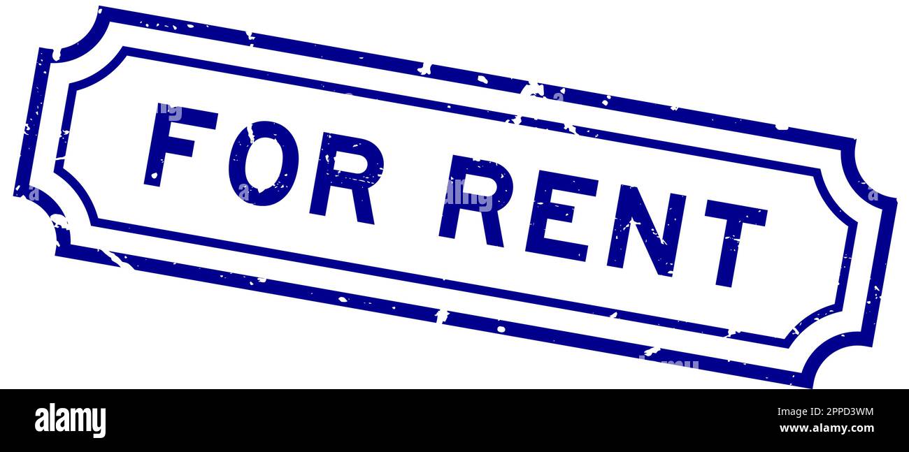 Grunge blue for rent word rubber seal stamp on white background Stock ...
