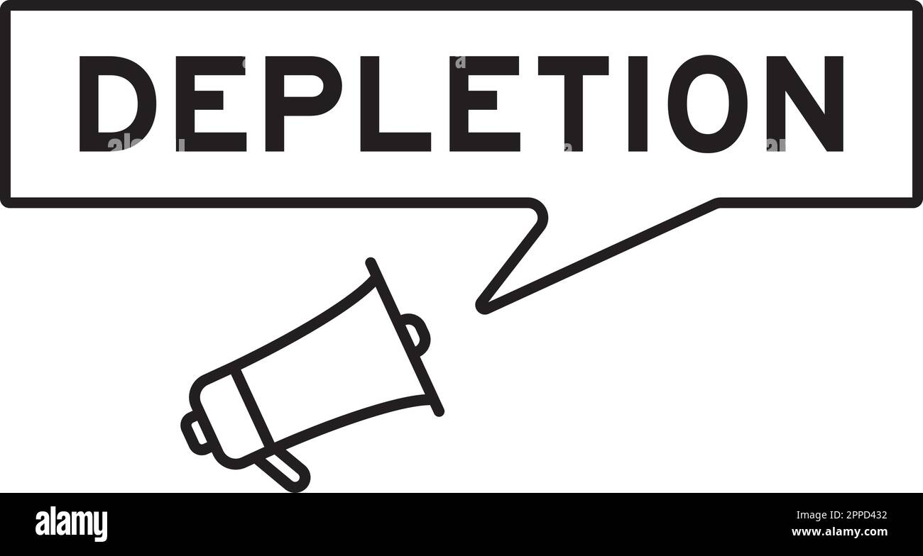 Megaphone icon with speech bubble in word depletion on white background ... Megaphone icon with speech bubble in word depletion on white background ...