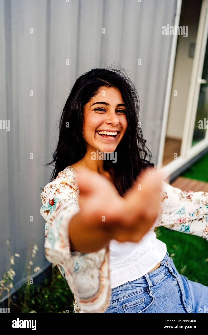 Person happy outside hi-res stock photography and images - Alamy