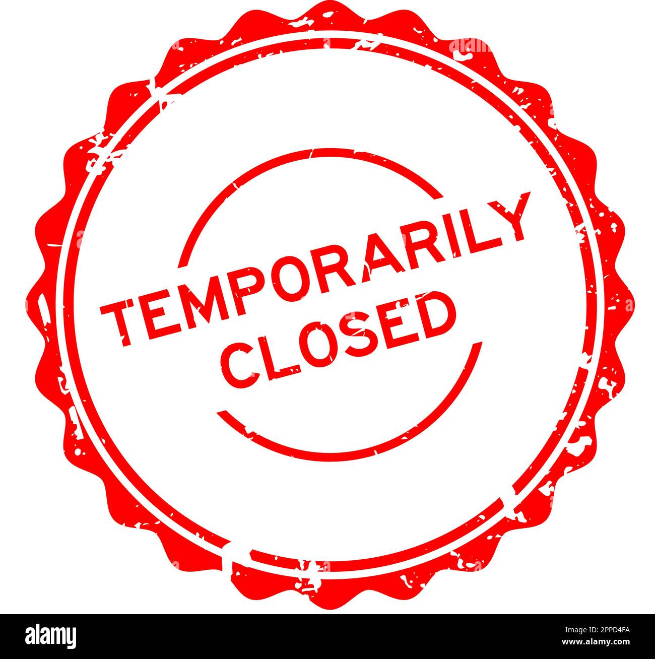 Grunge red temporily closed word round rubber seal stamp on white background Stock Vector Image ...