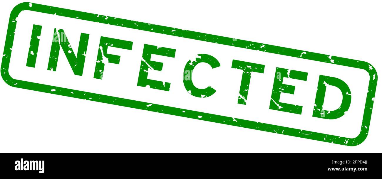 Grunge green infected word square rubber seal stamp on white background Stock Vector Image & Art ...