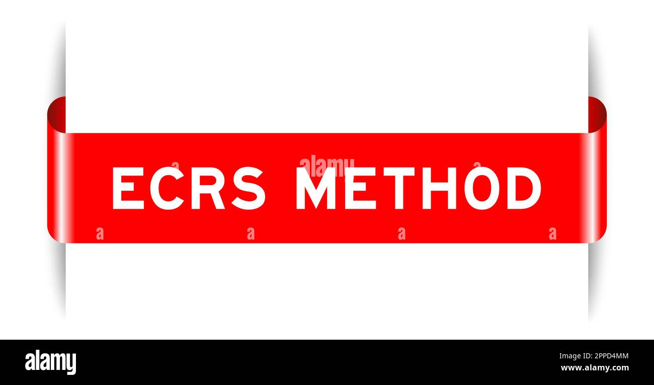 Red color inserted label banner with word ECRS (Abbreviation of ...