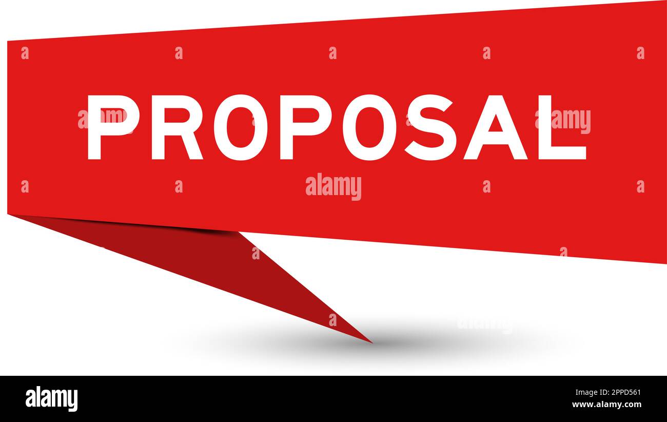 Red color speech banner with word proposal on white background Stock ...