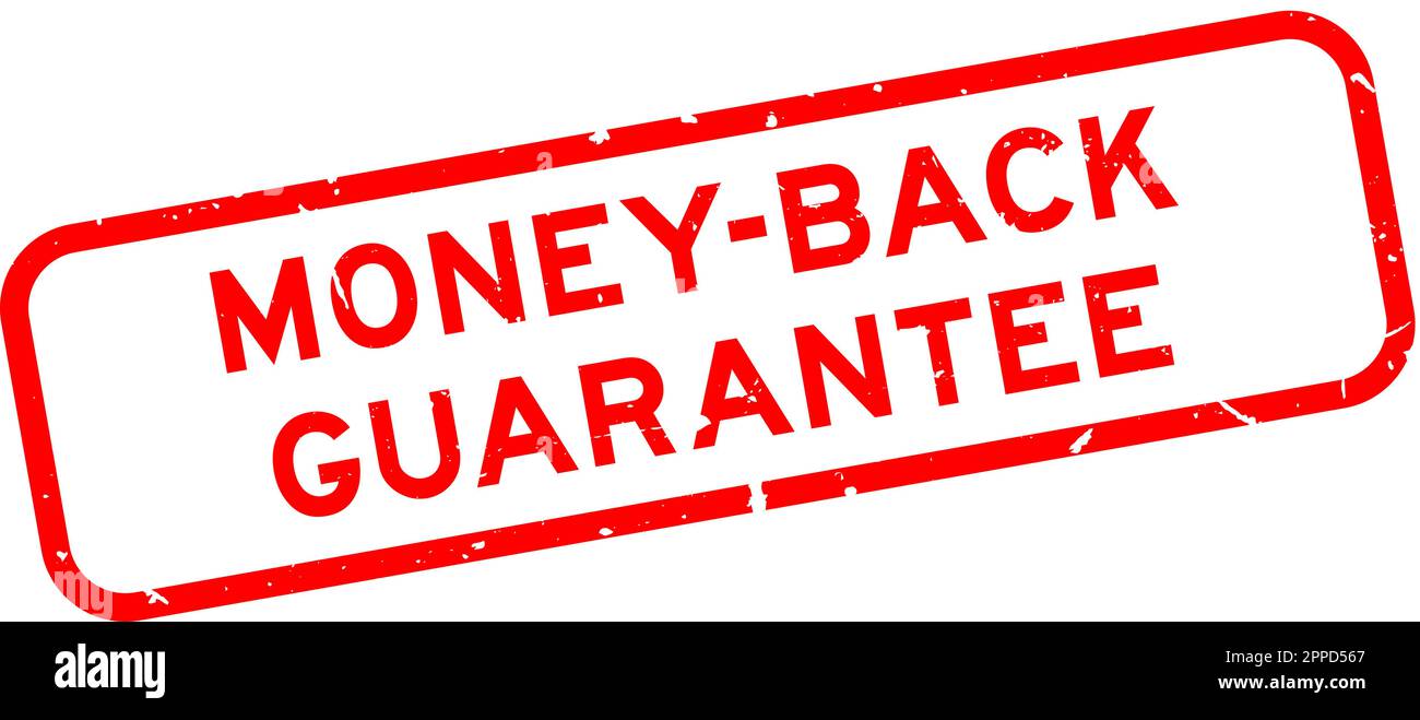Grunge red money back guarantee word square rubber seal stamp on white background Stock Vector ...