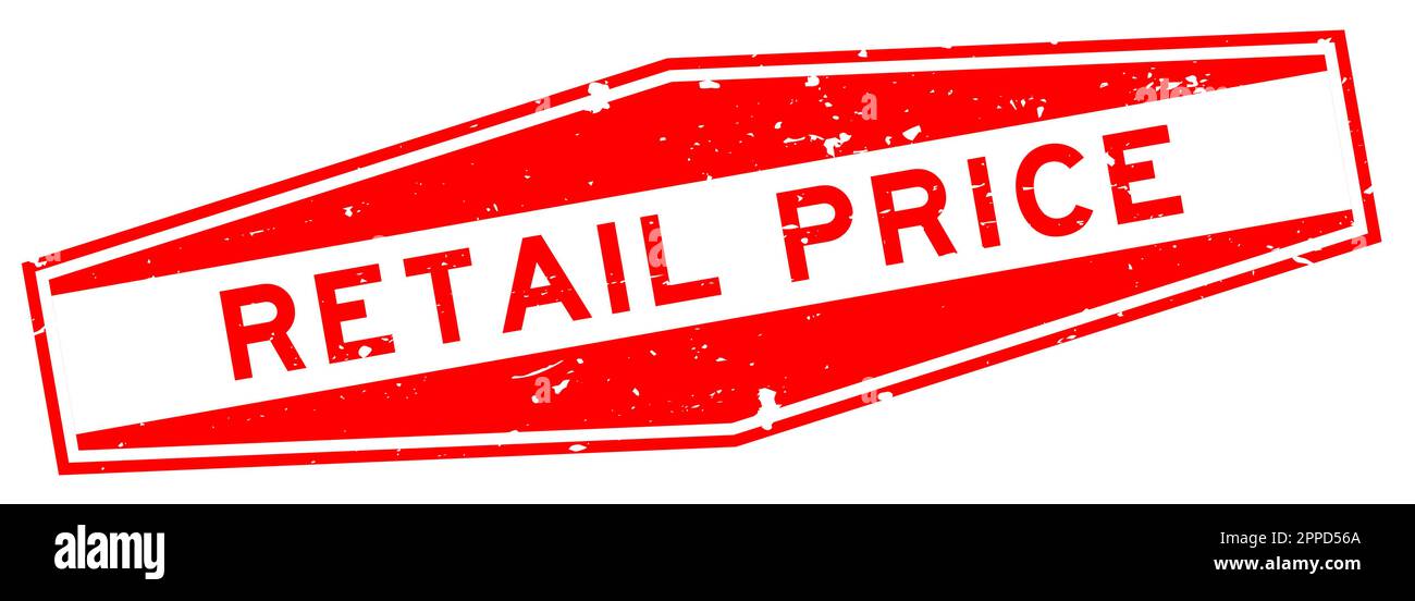 Grunge red retail price word hexagon rubber seal stamp on white background Stock Vector Image ...