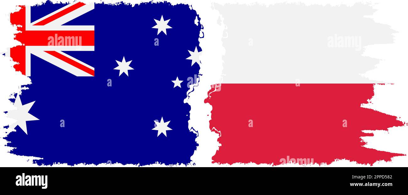 Poland and Australia grunge flags connection, vector Stock Vector Image ...