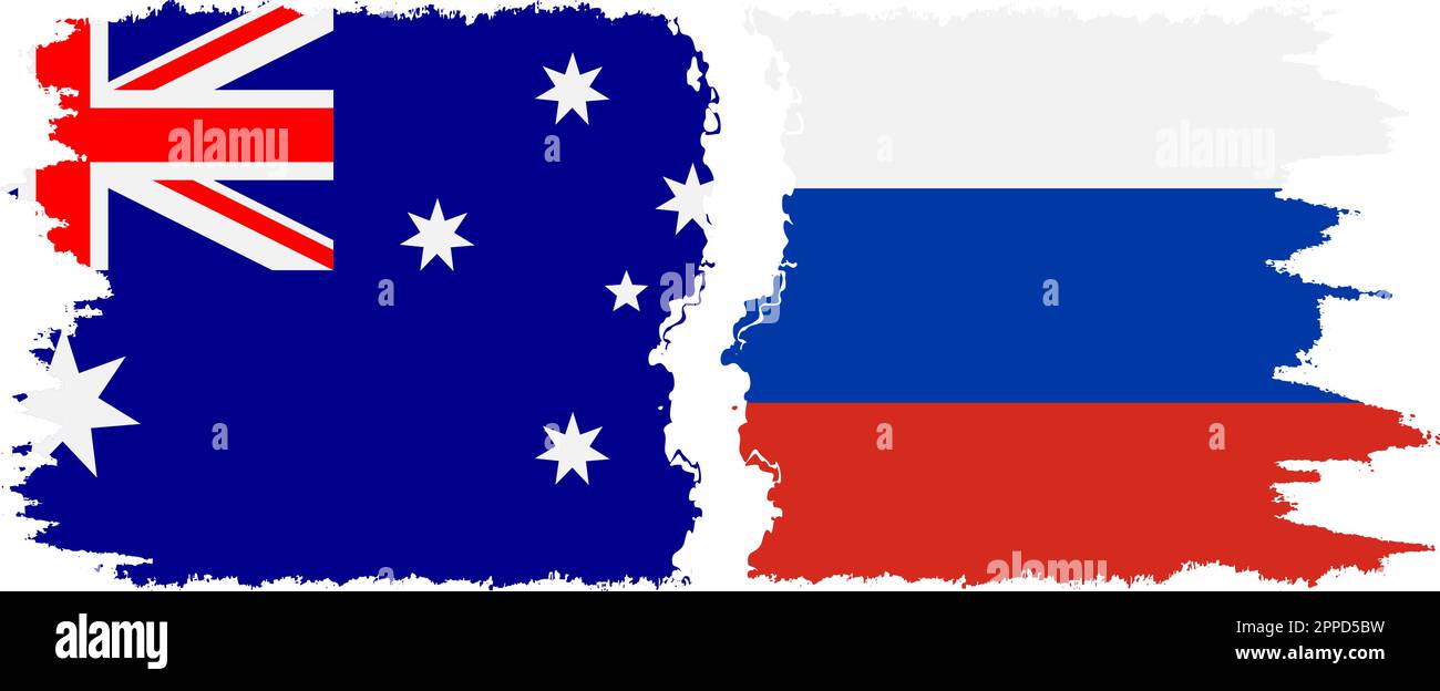 Russia and Australia grunge flags connection, vector Stock Vector Image ...