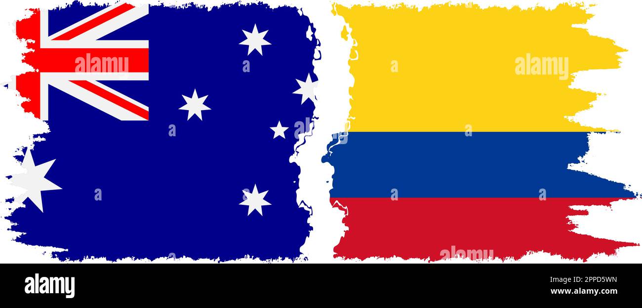 Colombia and Australia grunge flags connection, vector Stock Vector ...