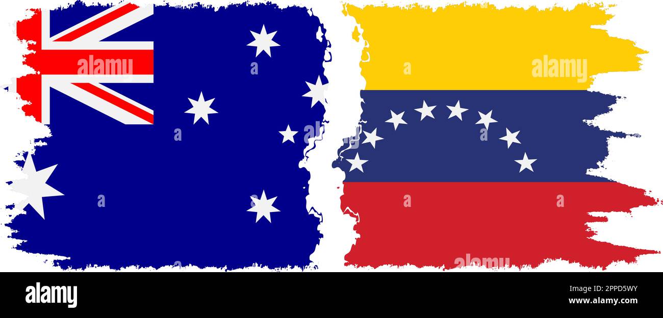 Venezuela and Australia grunge flags connection, vector Stock Vector ...