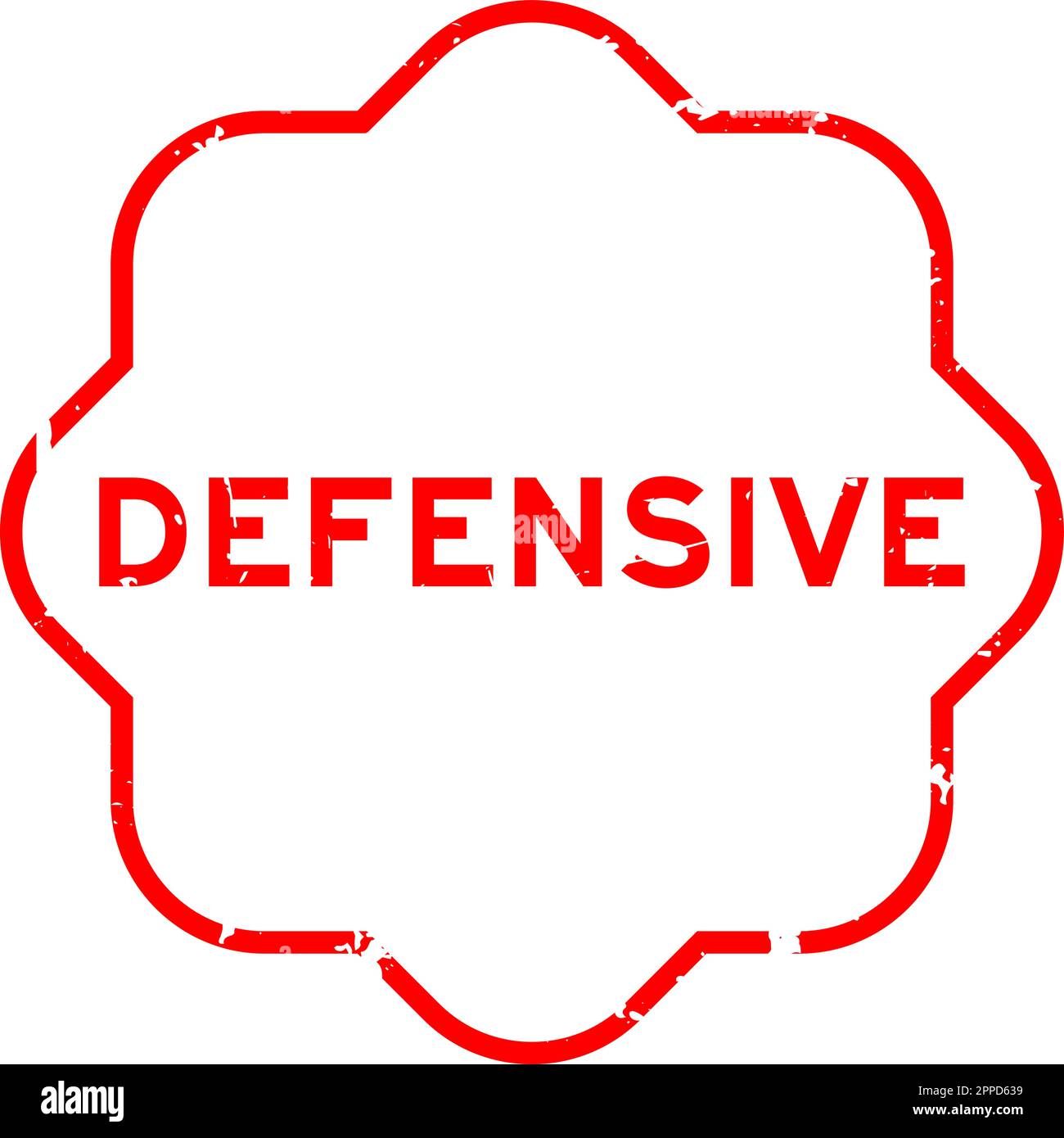Grunge red defensive word rubber seal stamp on white background Stock ...
