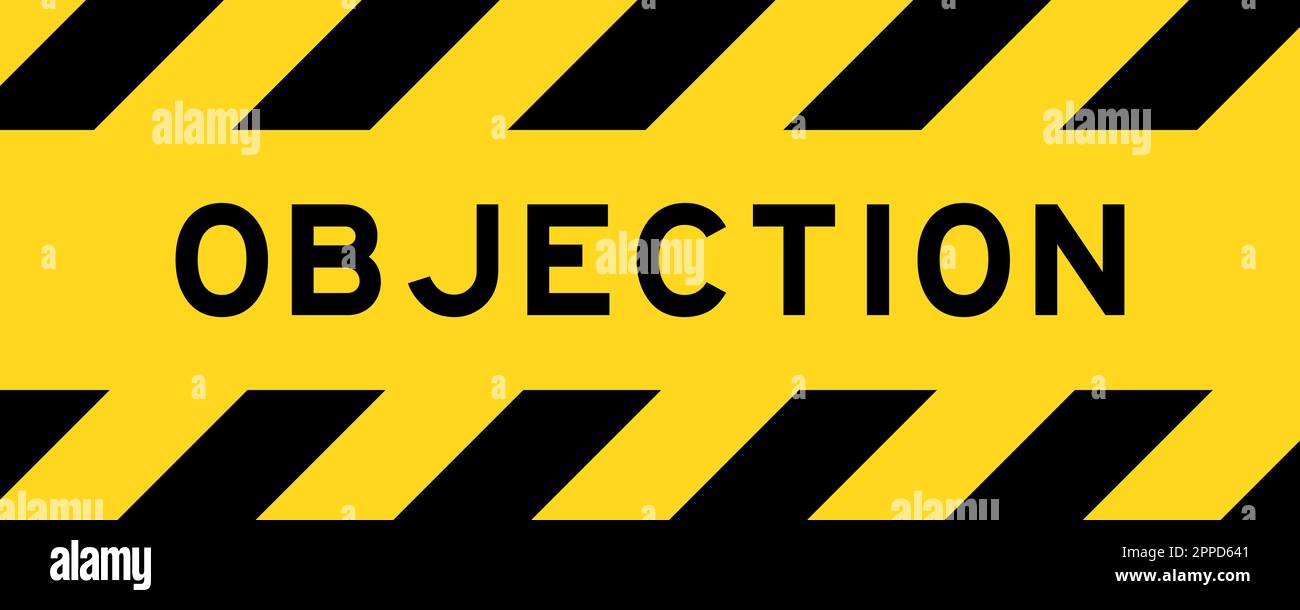 Yellow and black color with line striped label banner with word ...