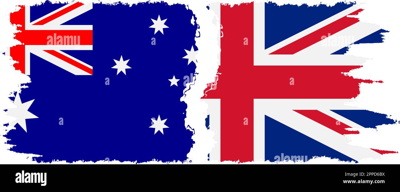 UK and Australia grunge flags connection, vector Stock Vector Image ...