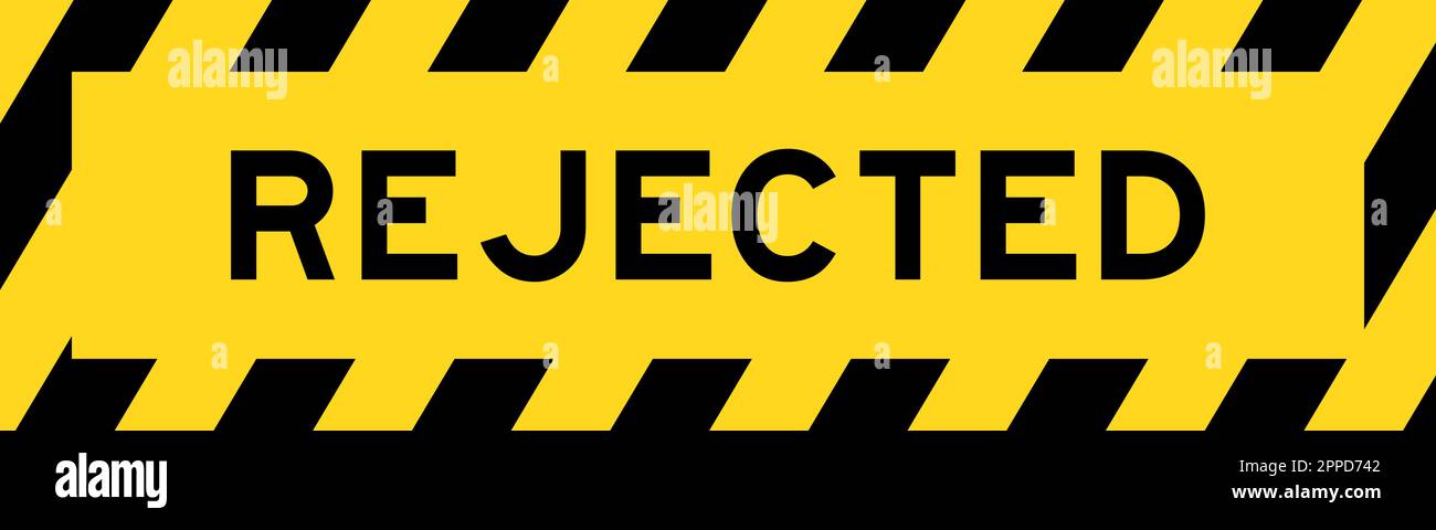 Yellow and black color with line striped label banner with word ...