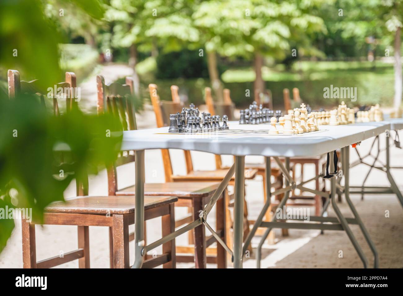 Outdoor chess table hi-res stock photography and images - Alamy