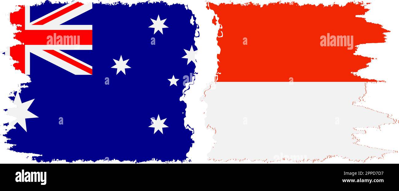 Indonesia and Australia grunge flags connection, vector Stock Vector ...