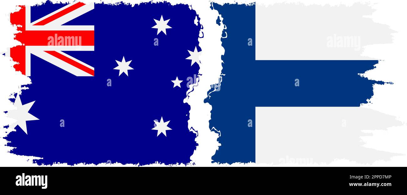 Finland and Australia grunge flags connection, vector Stock Vector ...