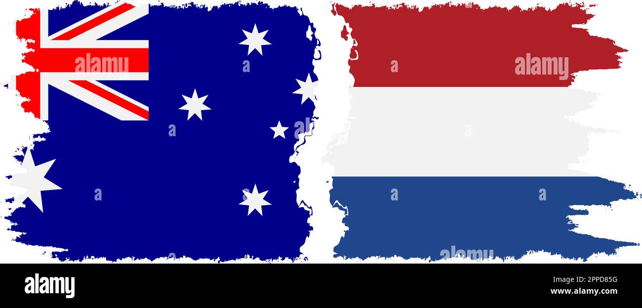 Netherlands and Australia grunge flags connection, vector Stock Vector ...