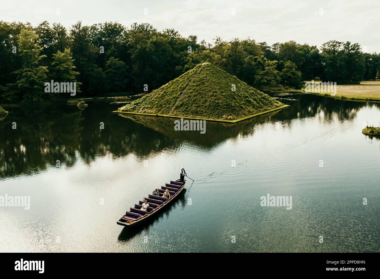 Pyramid in lake of Park Branitz, Cottbus, Germany Stock Photo - Alamy