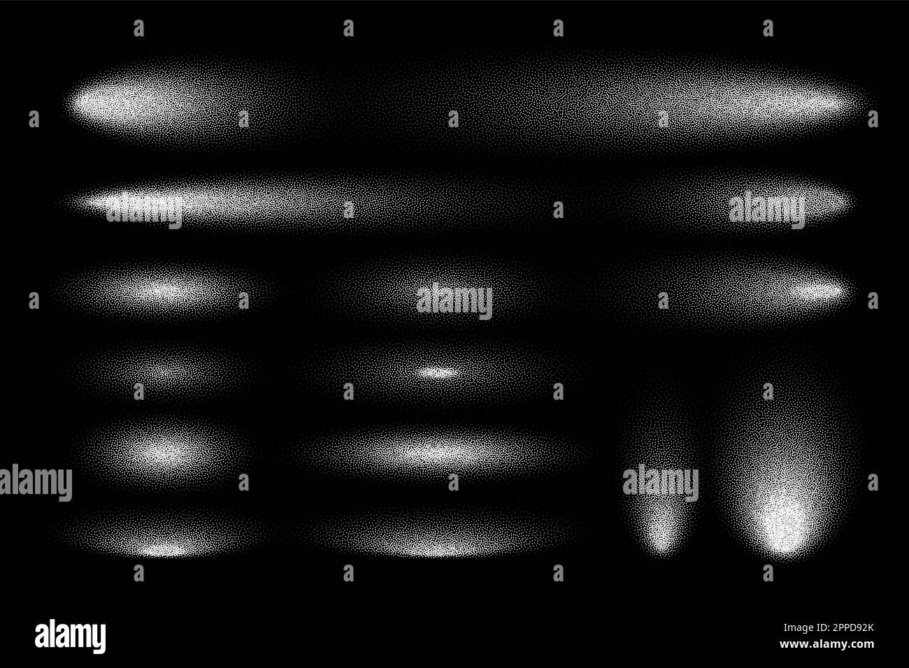 Stipple shadows set, dotted design elements. Fading gradient. Stippling ...