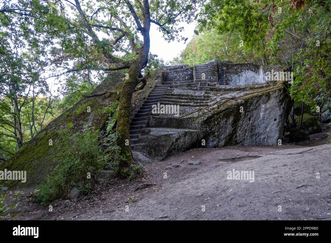 View of Etruscan Pyramid of Bomarzo Stock Photo - Alamy