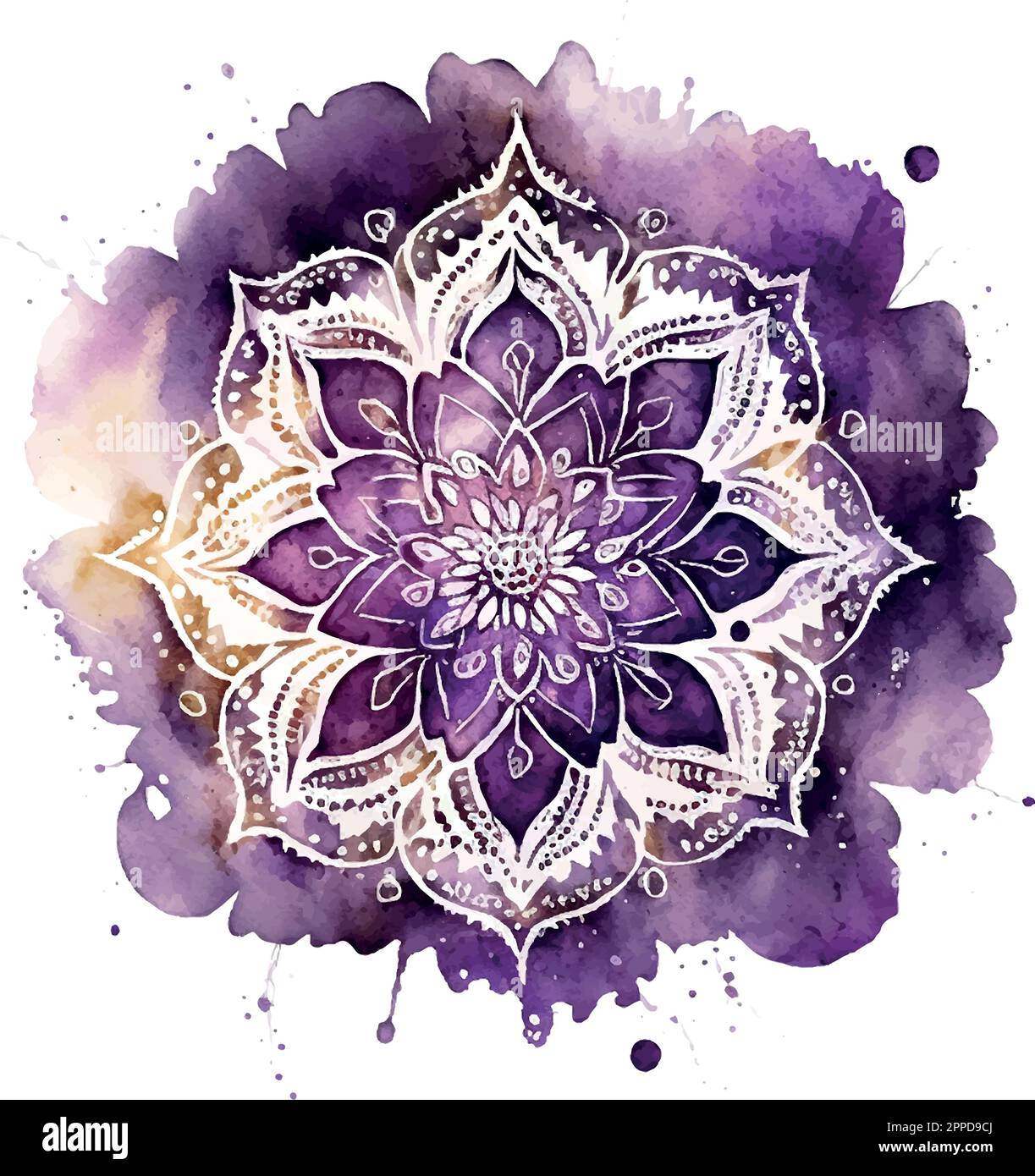 Sahasrara chakra mandala watercolor vector Stock Vector Image & Art - Alamy