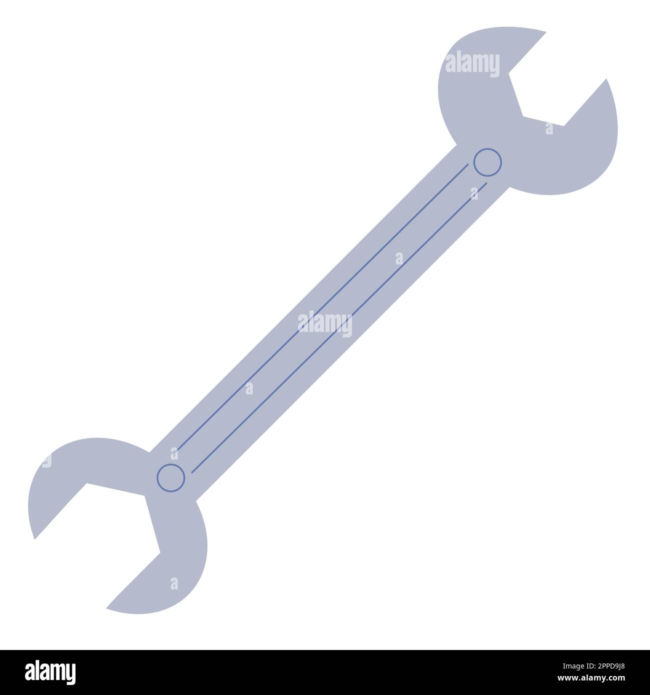 flat wrench on white background in a cartoon style Stock Vector Image ...