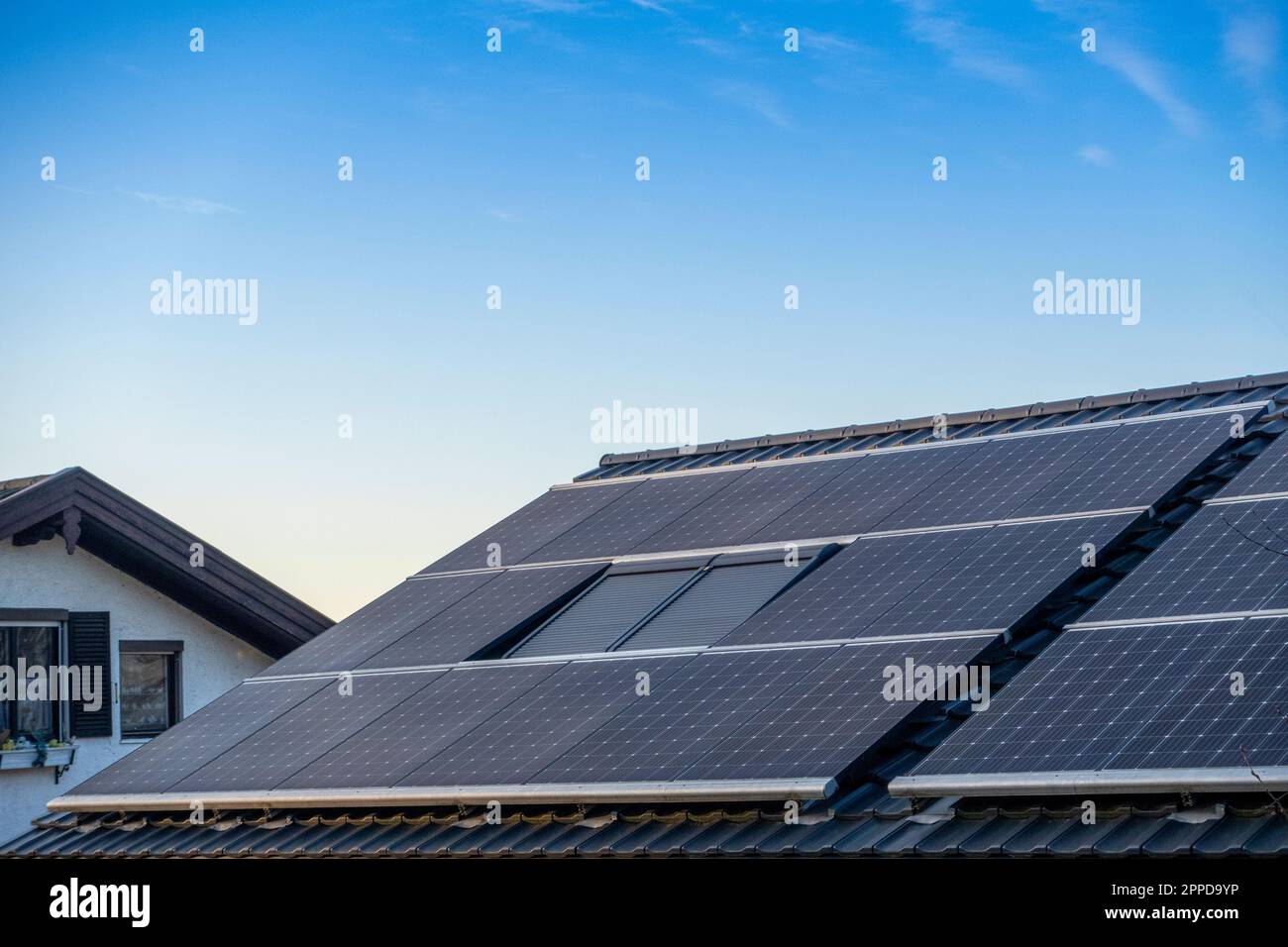 Germany, Bavaria, House roof covered in solar panels Stock Photo - Alamy
