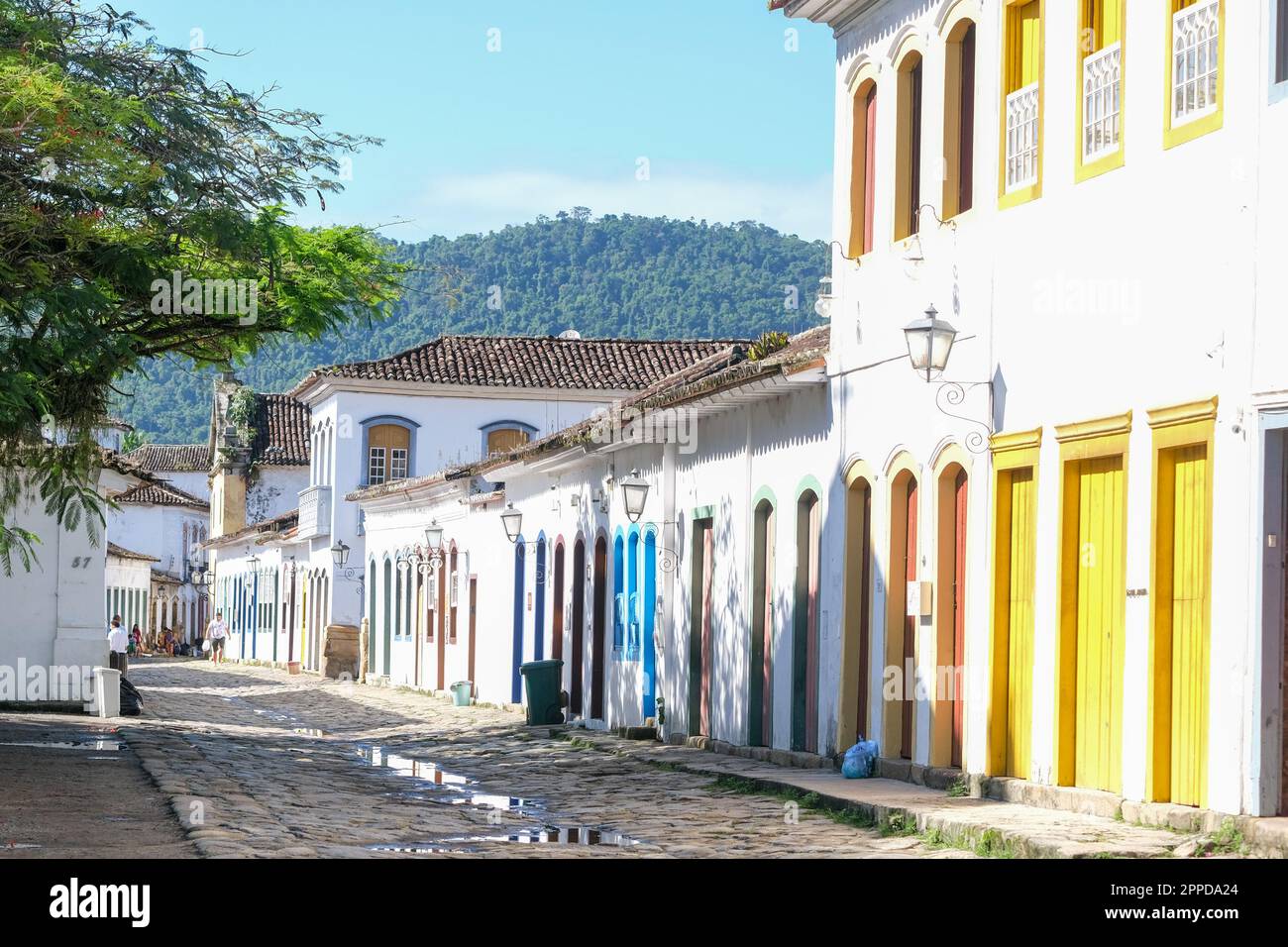 Old town, houses and cobblestone Paraty city, State of Rio de Janeiro ...