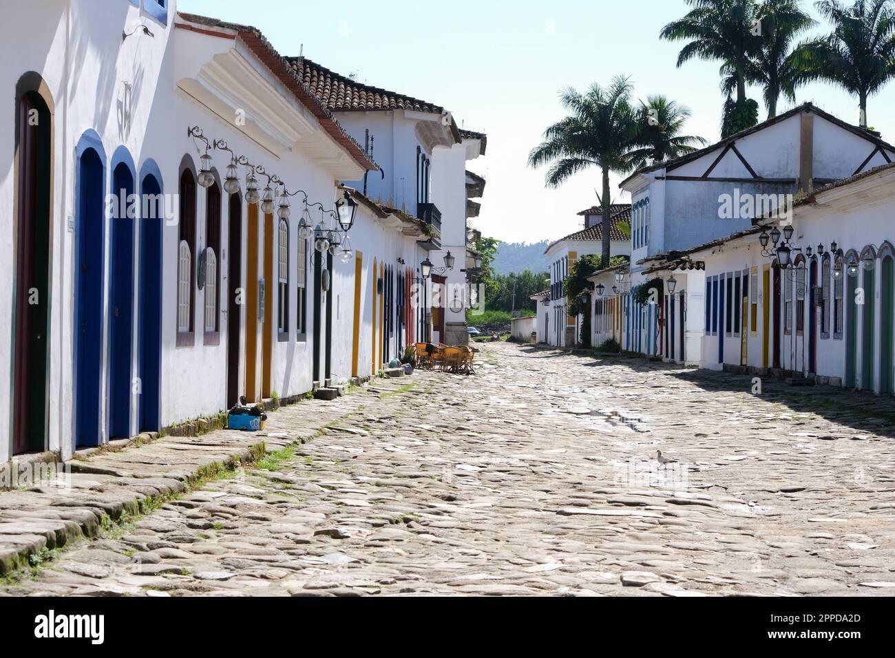 Old town, houses and cobblestone Paraty city, State of Rio de Janeiro ...