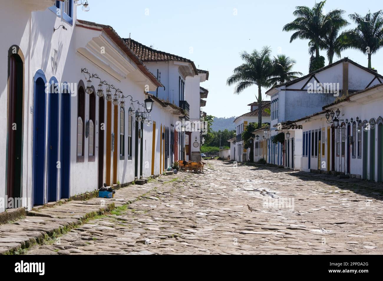 Old town, houses and cobblestone Paraty city, State of Rio de Janeiro ...