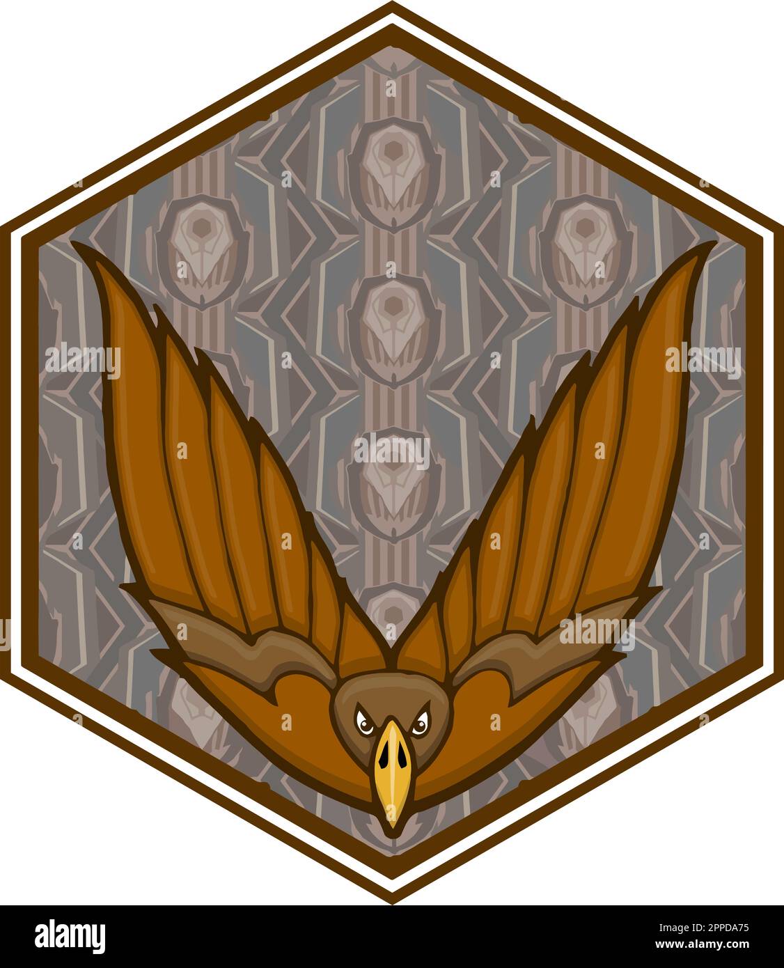 brown falcon design with a hexagon background Stock Vector Image & Art ...