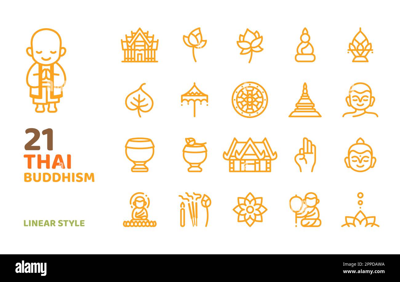 thai buddhism line icon style vector illustration for decoration ...