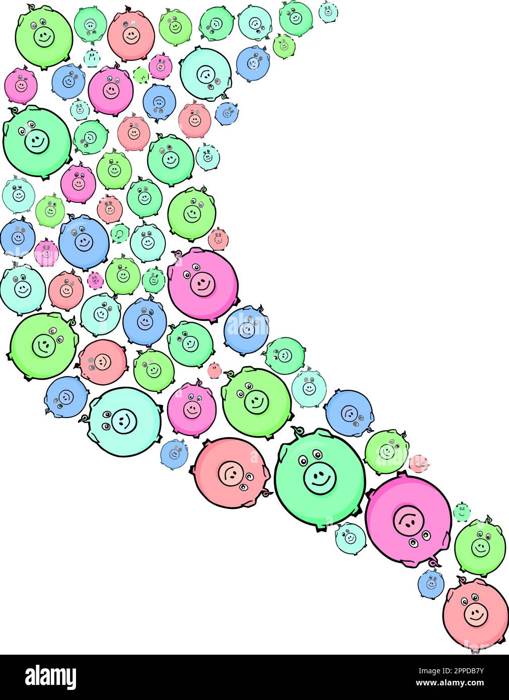 swirl composed of different colored pigs Stock Vector Image & Art - Alamy