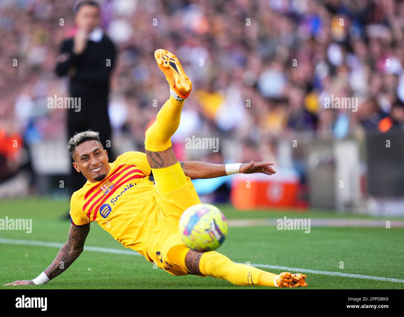 Raphael Dias Belloli Raphinha of FC Barcelona during the La Liga match between FC Barcelona and ...