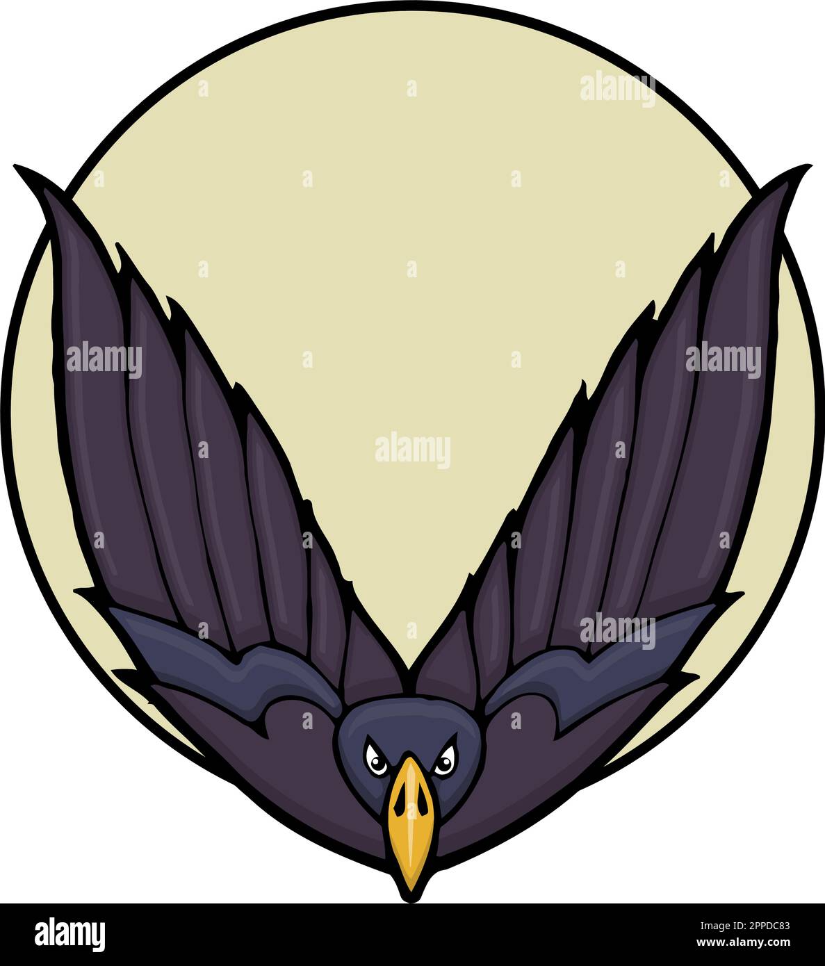 dark raven cartoon with moon background Stock Vector Image & Art - Alamy
