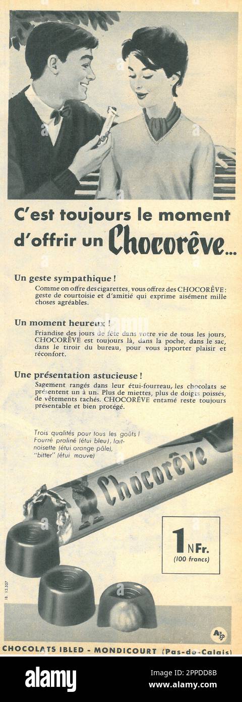 1950s chocolate advertisement hi-res stock photography and images - Alamy