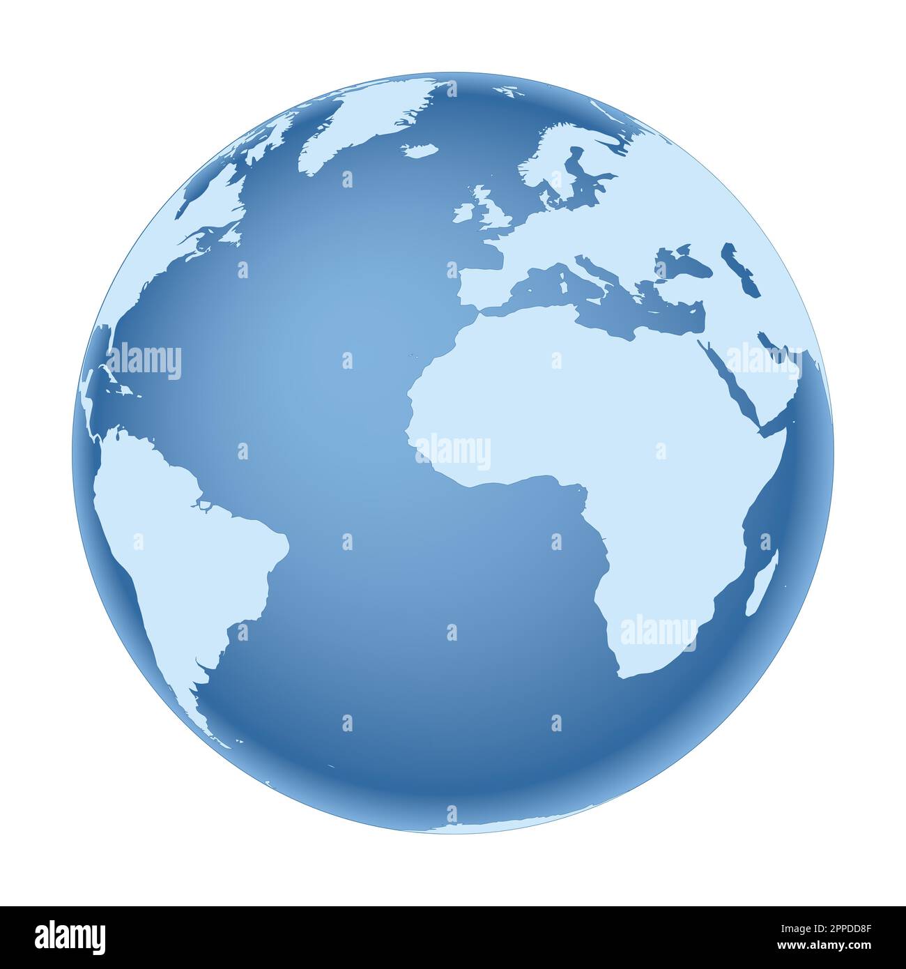 Earth globe - world map with continents on planet Earth, vector ...