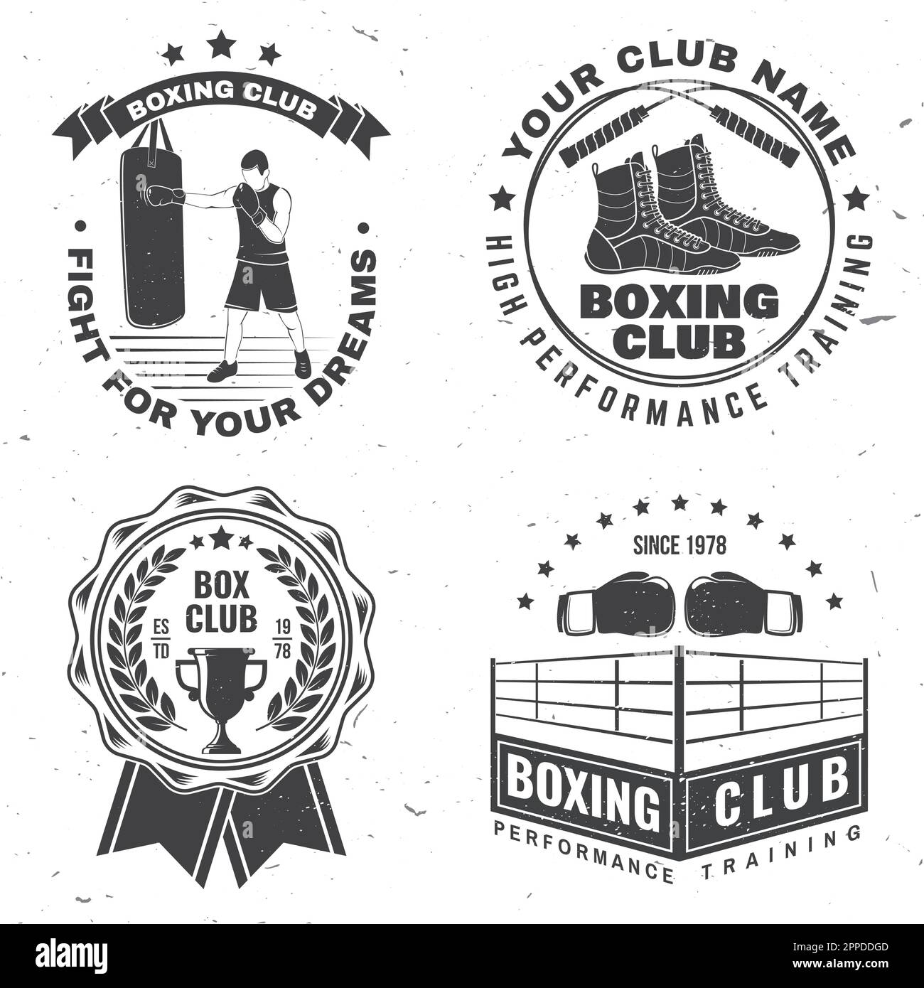 Set of Boxing club badge, logo design. Vector illustration. For Boxing ...