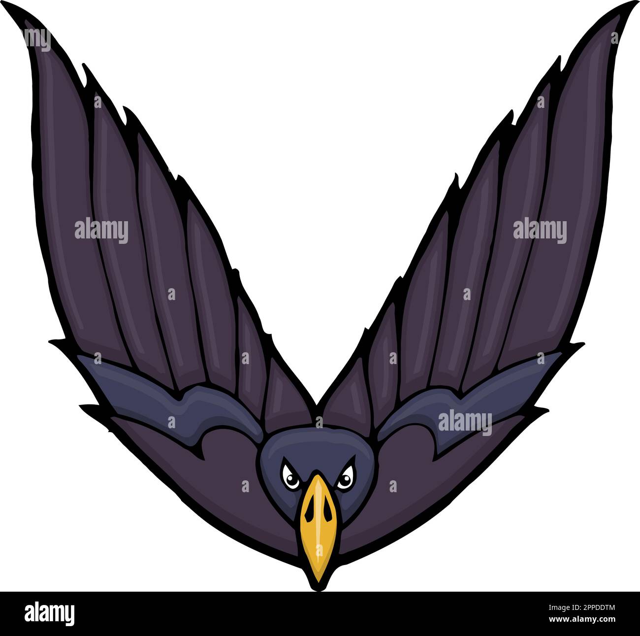 dark purple cartoon raven swooping Stock Vector Image & Art - Alamy