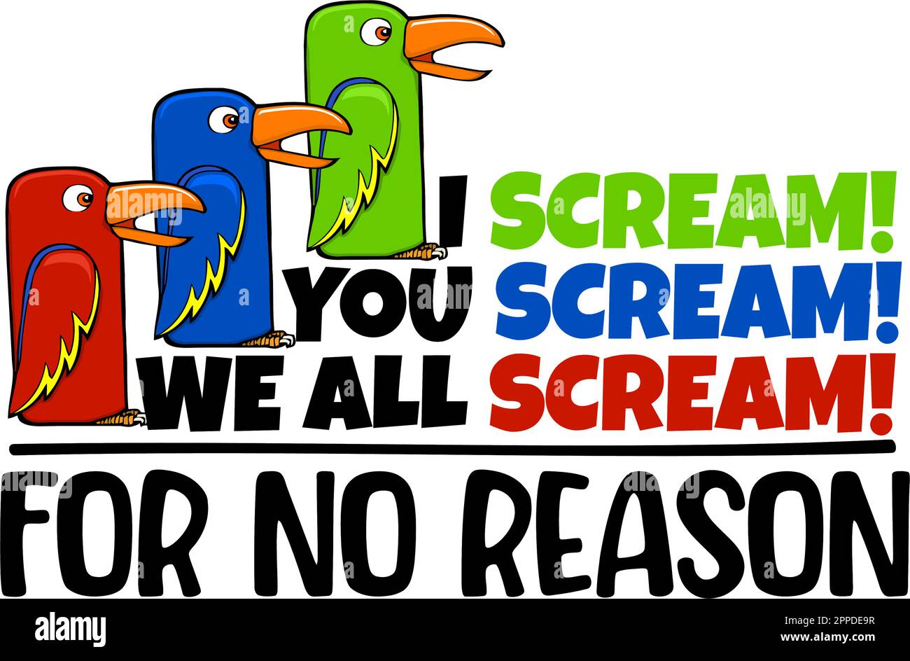 funny cartoon parrot design scream for no reason Stock Vector Image ...
