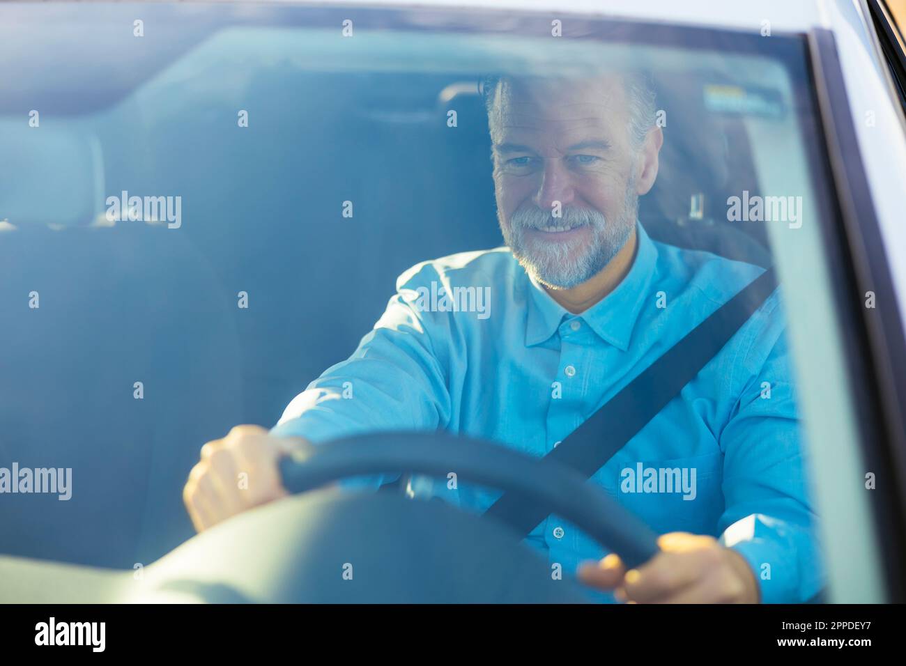 Man driving car windscreen view hi-res stock photography and images - Alamy