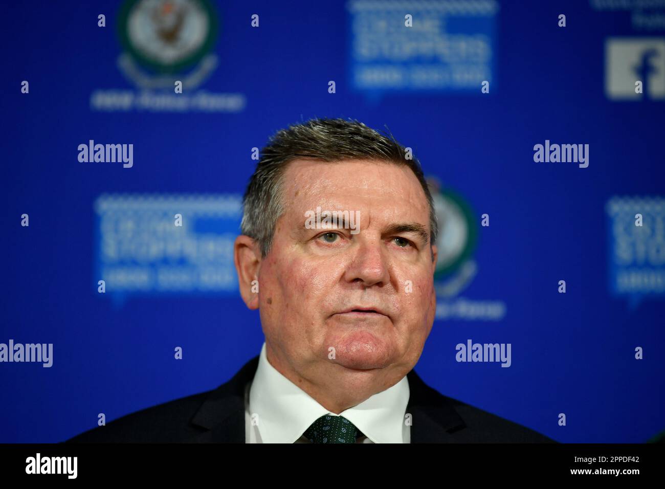 NSW Detective Superintendent Danny Doherty speaks to the media during a ...