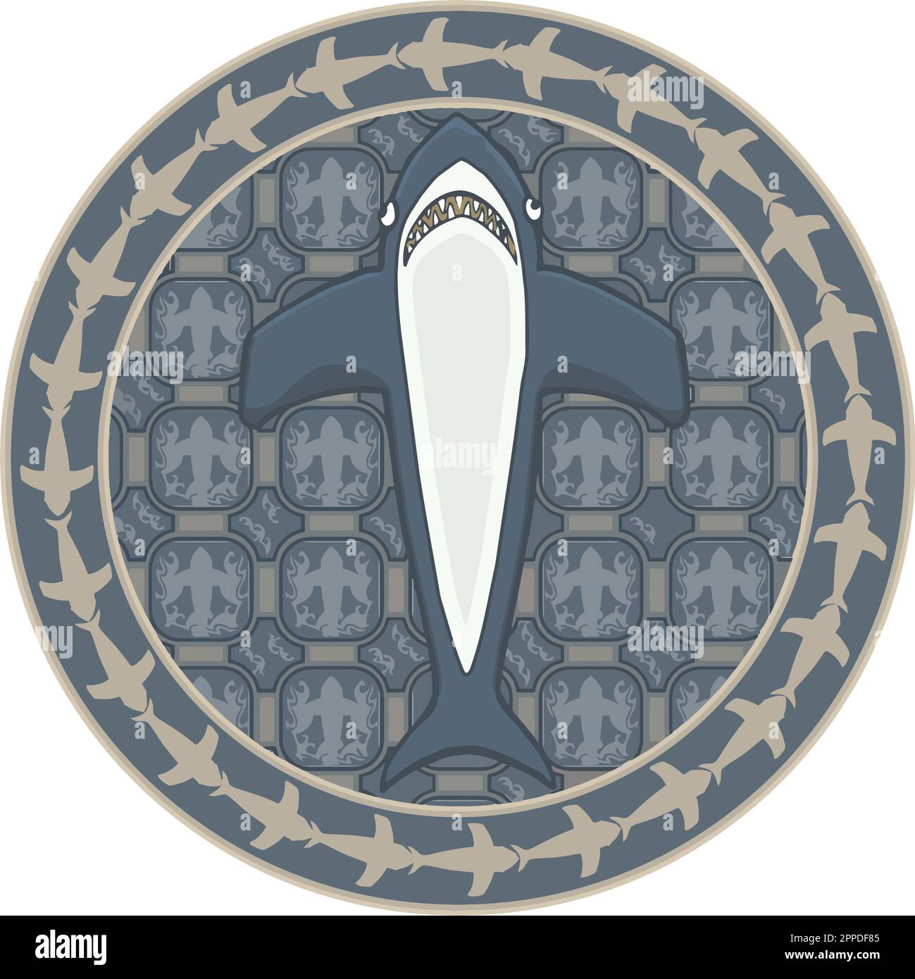 Stylized shark illustration Cut Out Stock Images & Pictures - Alamy