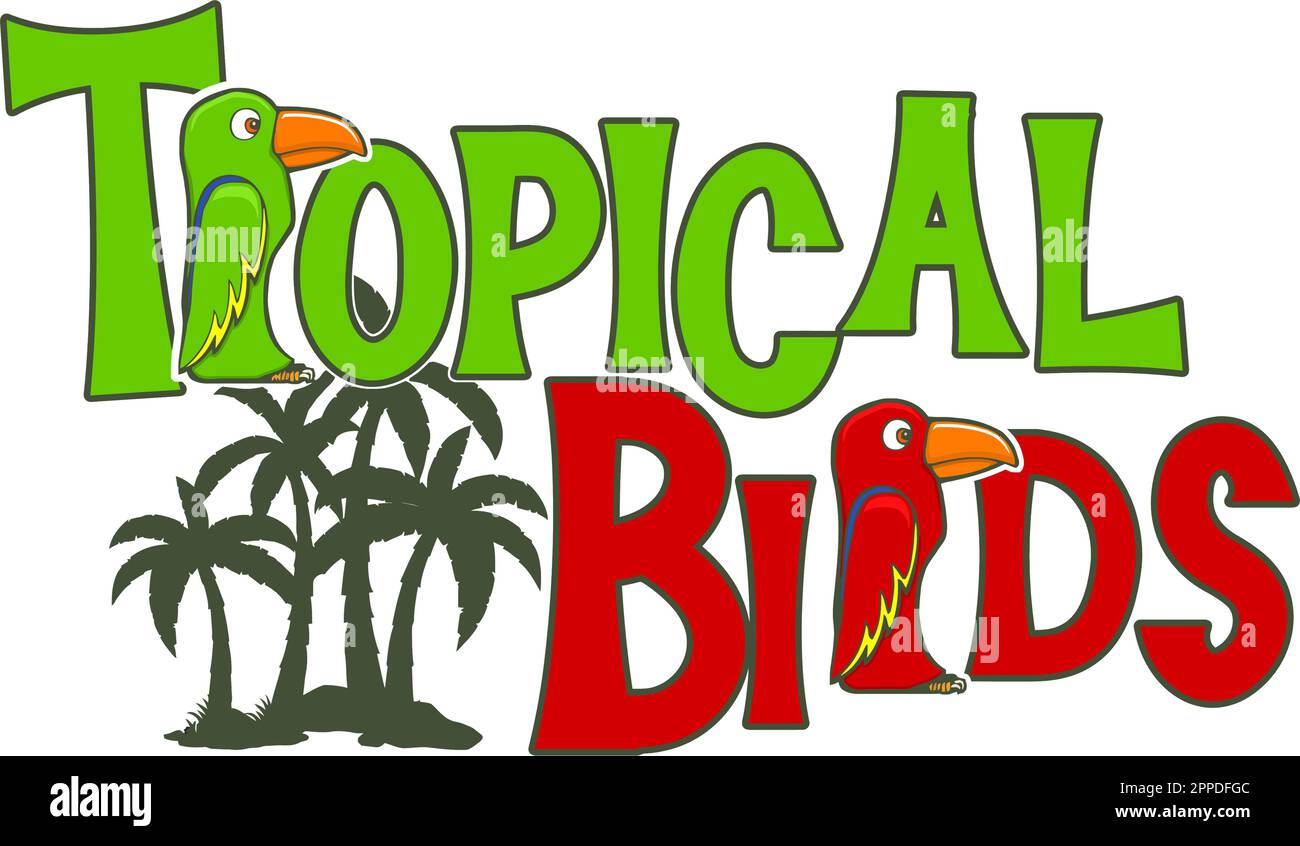 tropical birds design with parrot as the letter r Stock Vector Image ...