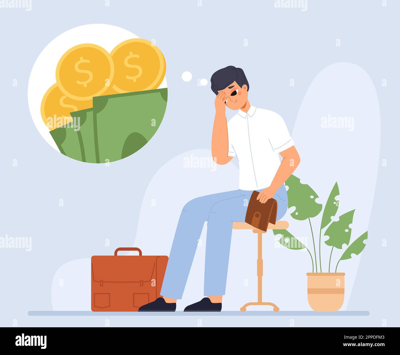 Desperate office man and financial problem. Business loans, young adult ...