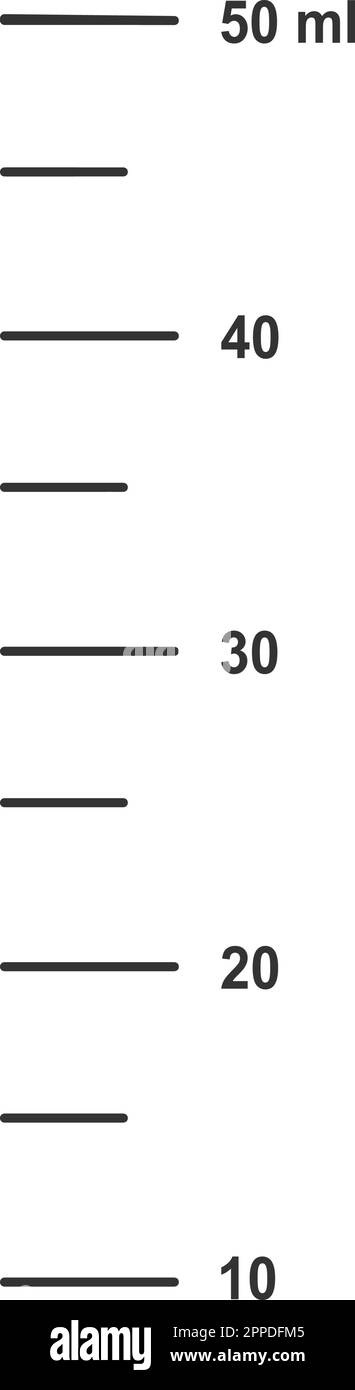 Scale with 50 ml liquid volume for measuring cup or chemistry flask ...