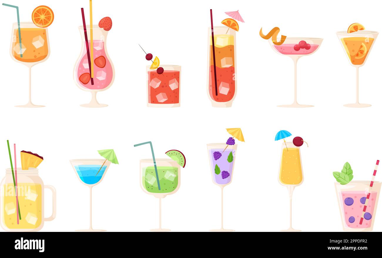 Fresh summer drinks, lemonade juice and cocktail. Party beverages menu ...